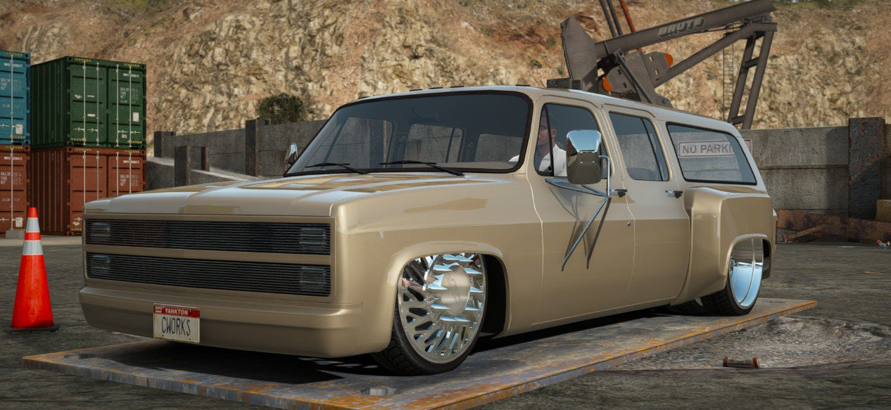 Bagged Chevrolet suburban Dually on JTX Forged wheels – FiveM Autos